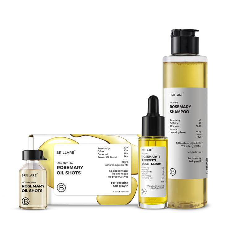 Brillare Hair Growth Kit | Rosmary Oil Shots, Rosemary Shampoo ...