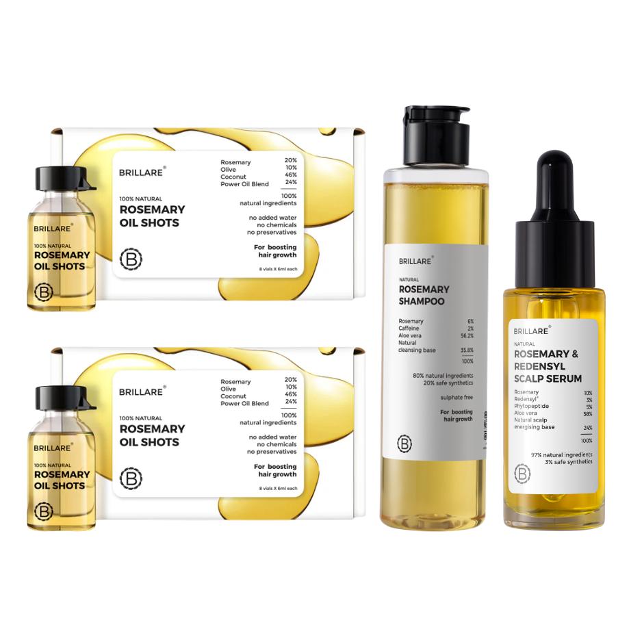 Brillare Hair Growth Kit | Rosmary Oil Shots, Rosemary Shampoo ...