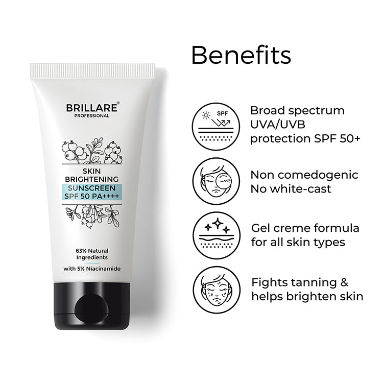 Skin Brightening Sunscreen with Niacinamide with SPF50 – Brillare
